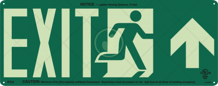 Aluminum UL Listed EXIT Sign with ISO Symbol and Arrow Up | Jalite Asia
